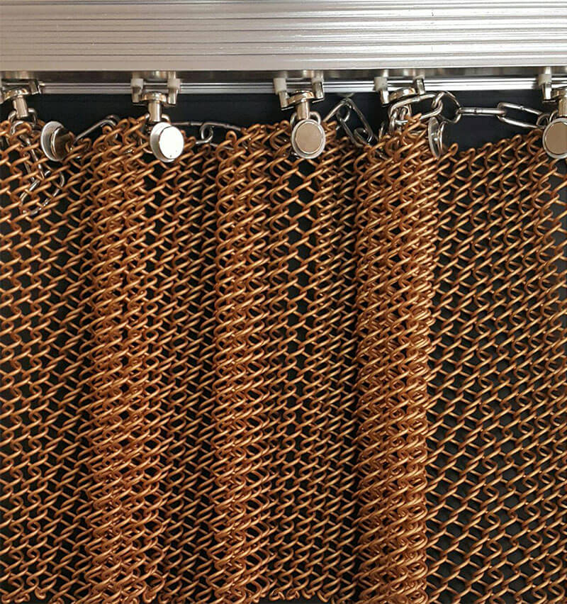metal curtain, mesh drapery